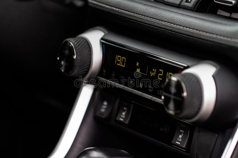 Digital Control Panel Car Air Conditioner Dashboard. Stock Image ...
