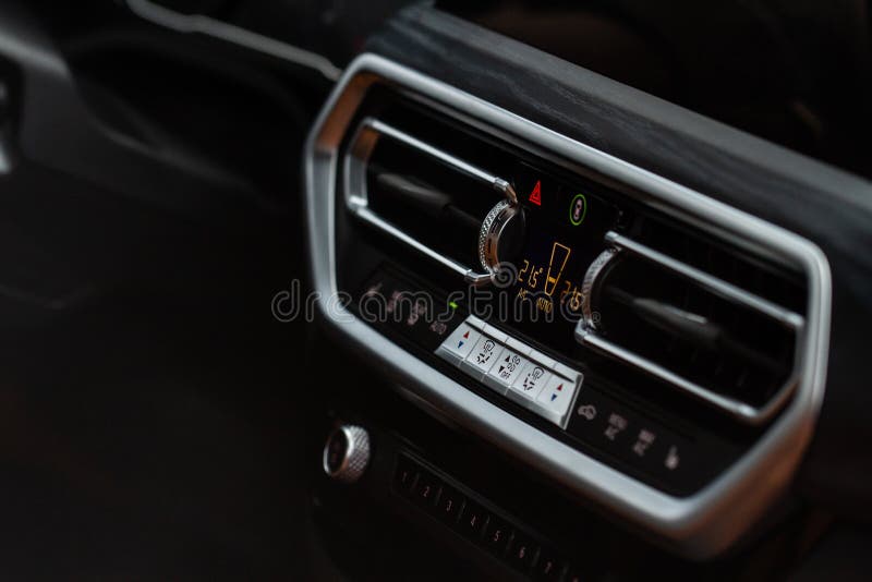 Digital Control Panel Car Air Conditioner Dashboard. Stock Photo ...