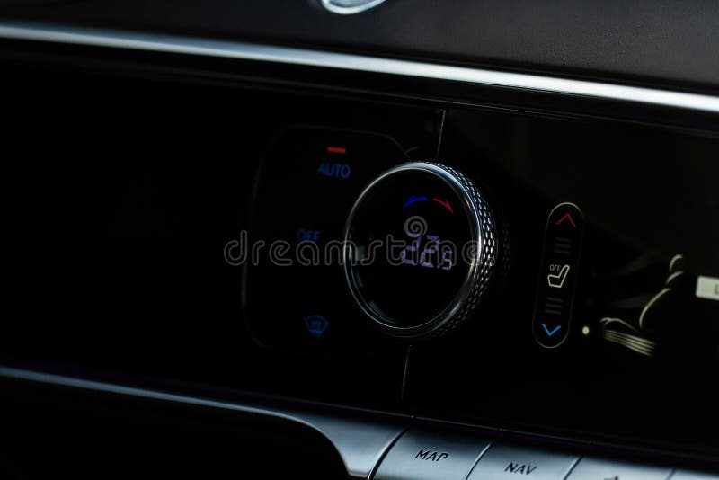 Digital Control Panel Car Air Conditioner Dashboard. Stock Image ...