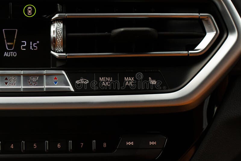 Digital Control Panel Car Air Conditioner Dashboard. Stock Photo ...