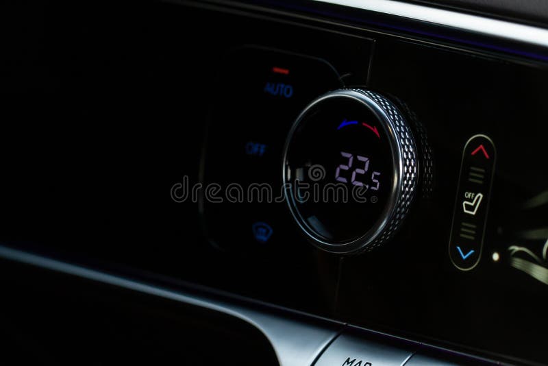 Digital Control Panel Car Air Conditioner Dashboard. Stock Photo ...