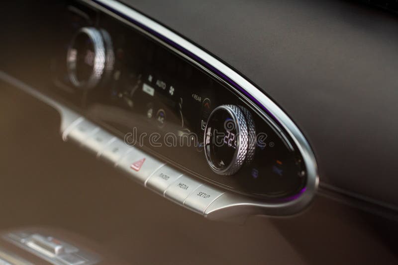 Digital Control Panel Car Air Conditioner Dashboard. Stock Photo ...