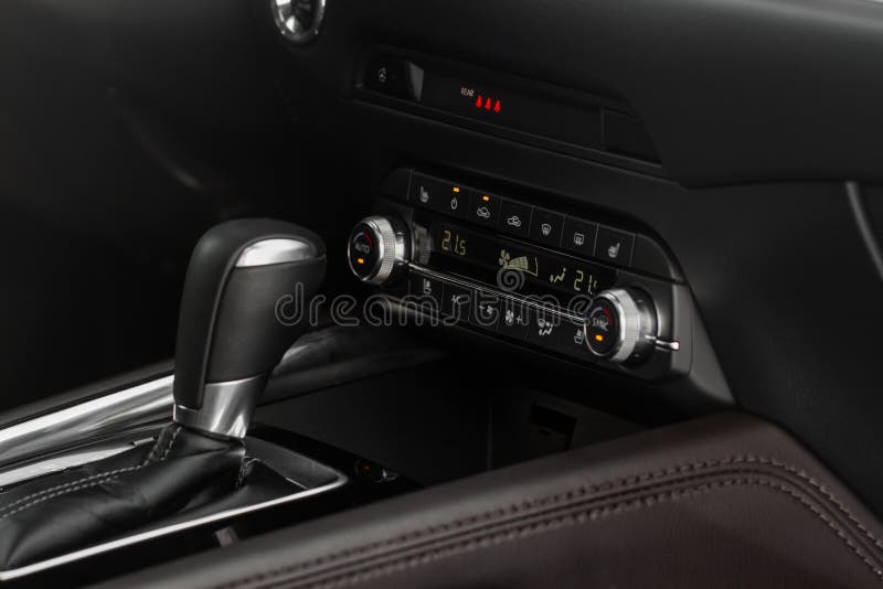 Digital Control Panel Car Air Conditioner Dashboard. Stock Photo ...