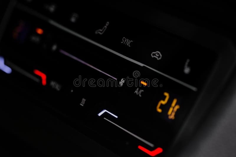 Digital Control Panel Car Air Conditioner Dashboard. Stock Photo ...