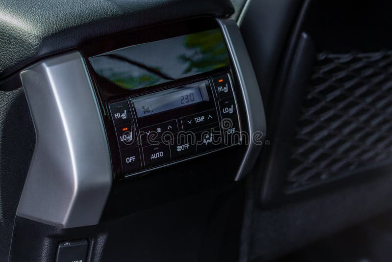 Digital Control Panel Car Air Conditioner Dashboard. Stock Photo ...