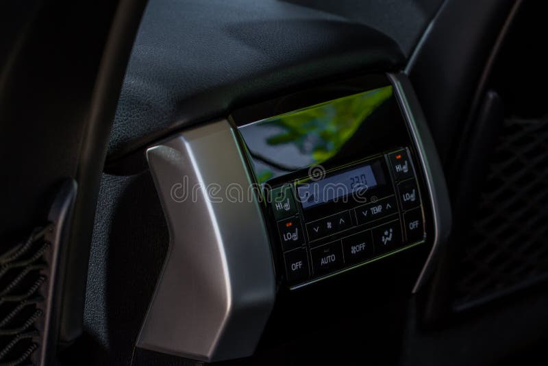 Digital Control Panel Car Air Conditioner Dashboard. Stock Image ...