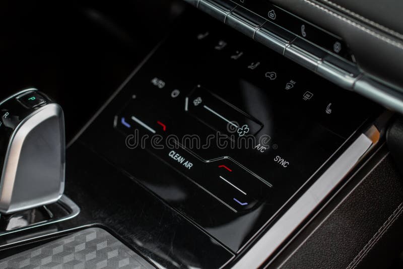 Digital Control Panel Car Air Conditioner Dashboard. Stock Image ...