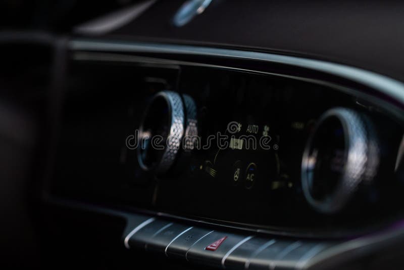 Digital Control Panel Car Air Conditioner Dashboard. Stock Photo ...