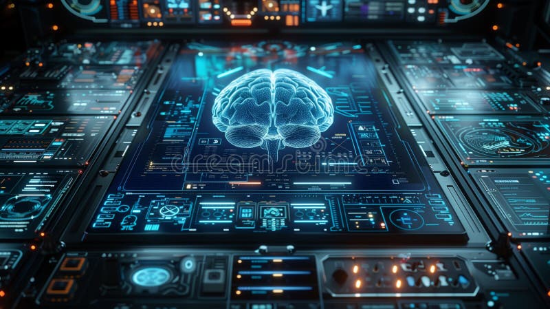 Digital Control Panel Displaying Neural Interface Analysis with High ...