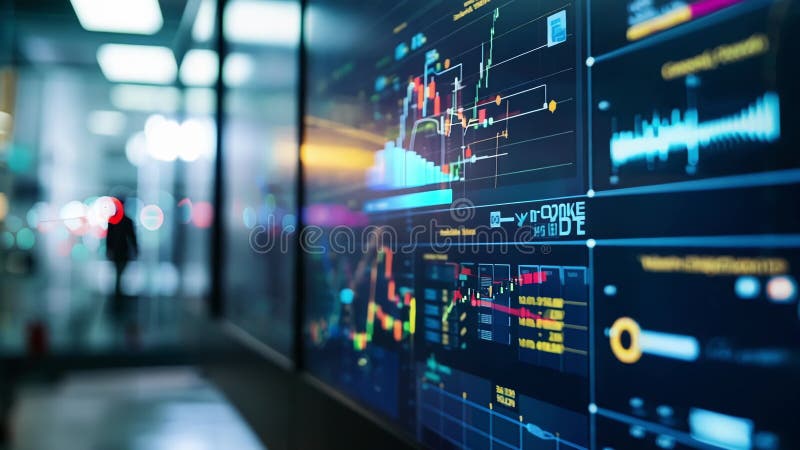 Modern Digital Control Panel Showing Various Information on a Screen in ...