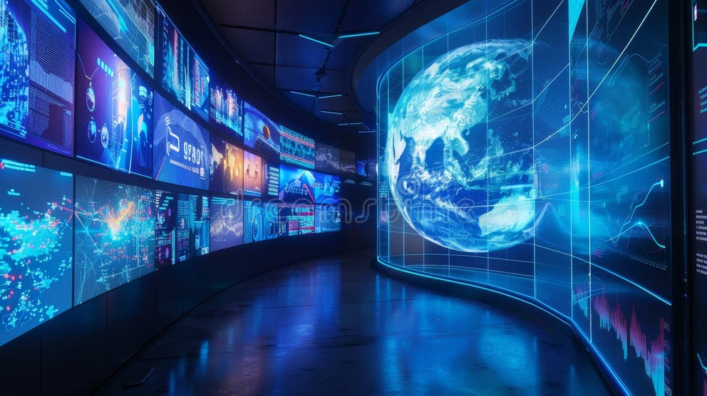 The Digital Control Room.AI Generated Image Stock Image - Image of ...