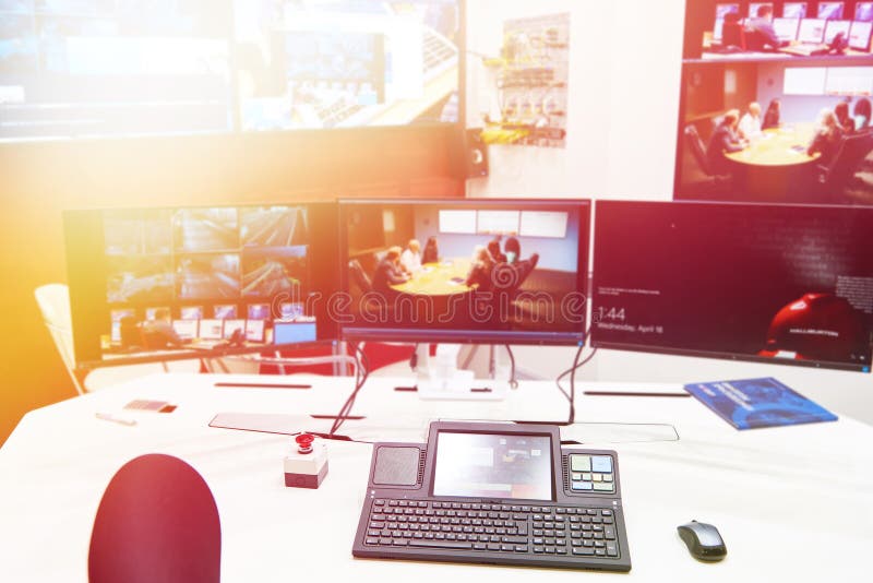 Digital Control System and Dispatch Center Stock Image - Image of panel ...