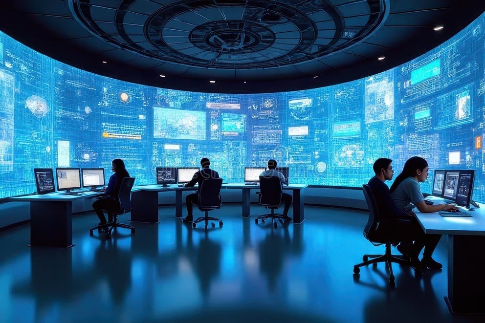 Digital Cooperation Platforms in Distance Teamwork Stock Illustration ...