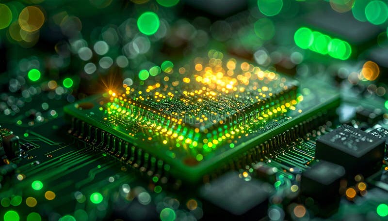 Digital Core - Glowing CPU Technology Stock Illustration - Illustration of green, energy: 406863744