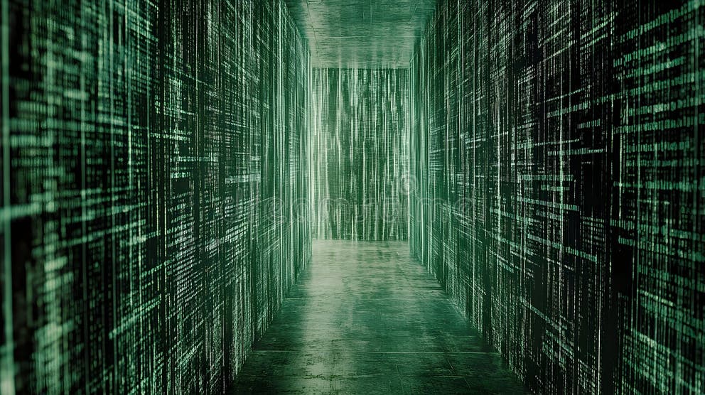 AI-Generated Digital Corridor Stock Illustration - Illustration of ...