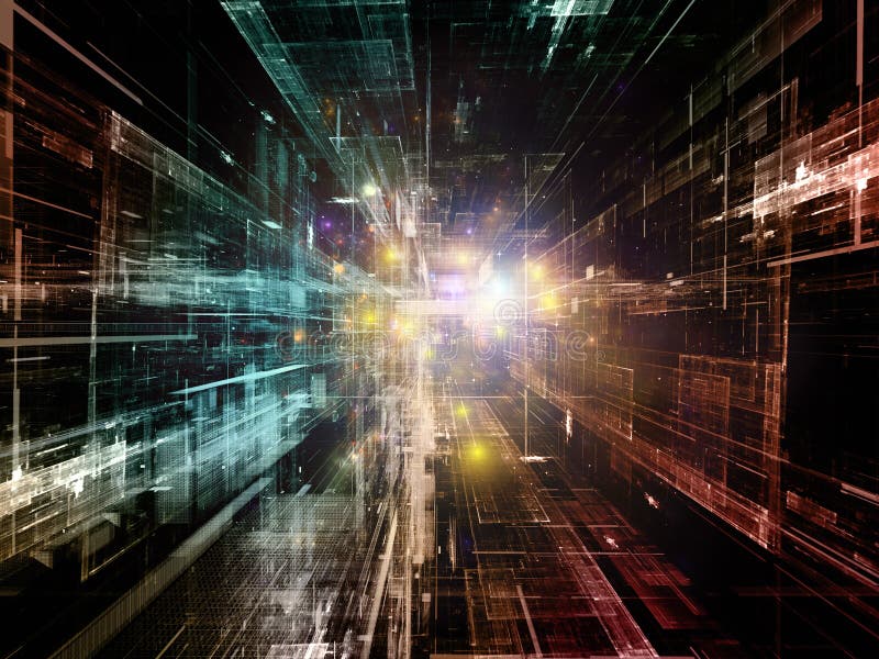 Digital Corridor stock illustration. Illustration of world - 163506702