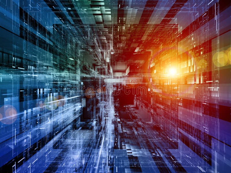 Digital Corridor stock illustration. Illustration of education - 166102878