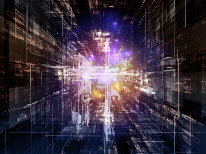 Digital Corridor stock illustration. Illustration of three - 224659051