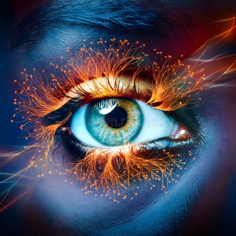 Digital Cosmic Eye stock illustration. Illustration of frame - 325044138