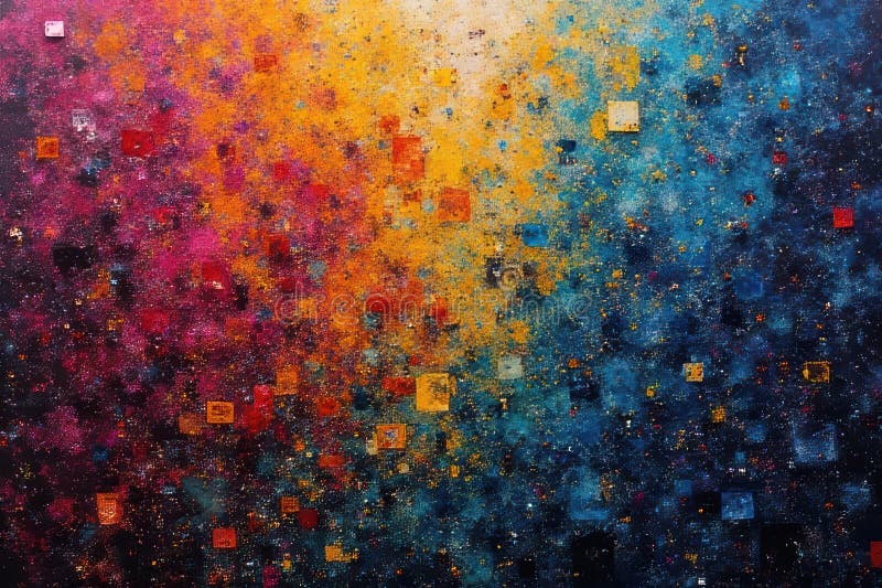 Digital Cosmos Contemplation Stock Illustration - Illustration of ...