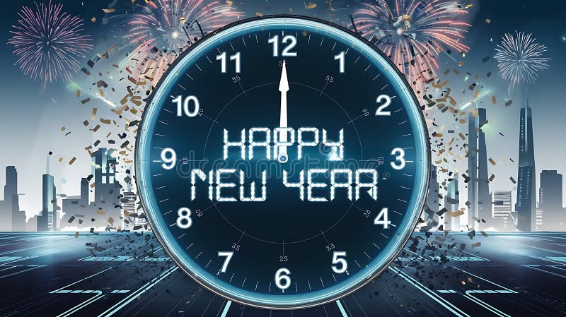 Digital Countdown Clock in a Futuristic Setting Celebrating the New ...