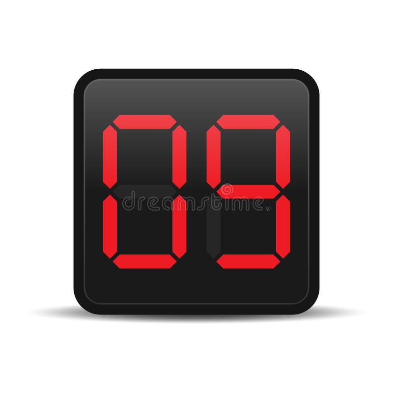 Digital Countdown Display with Red Number 9 Stock Vector - Illustration ...
