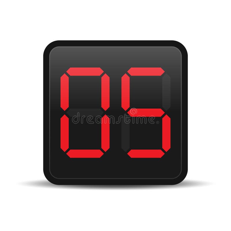 Digital Countdown Display with Red Number 5 Stock Vector - Illustration ...