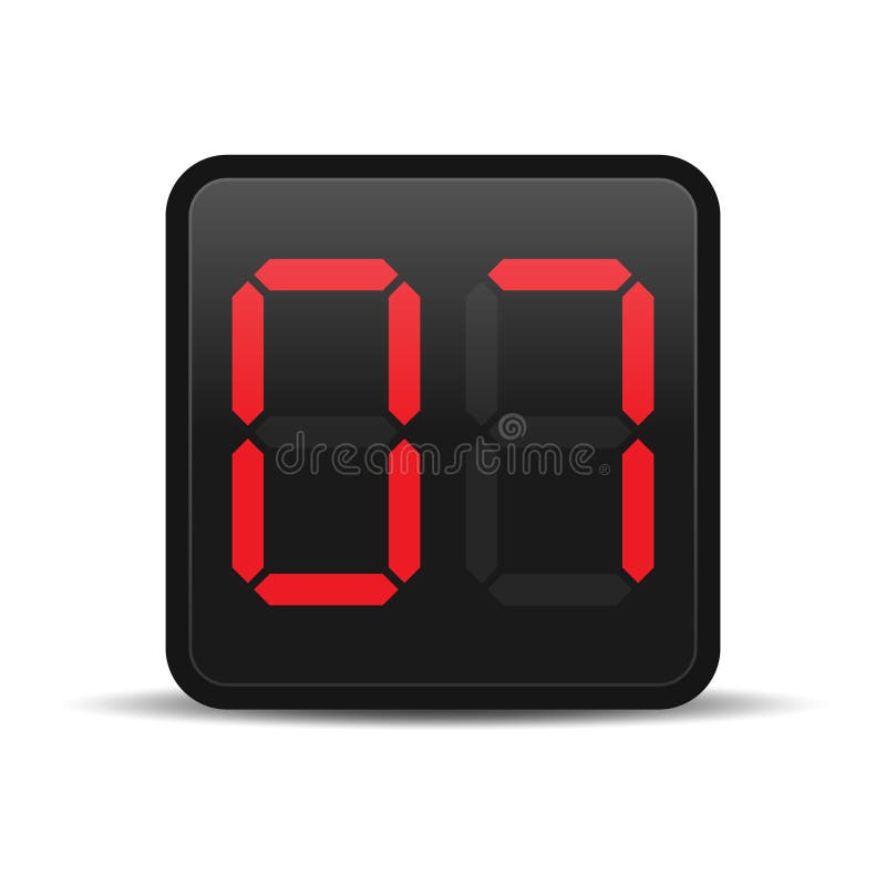 Digital Countdown Display with Red Number 7 Stock Vector - Illustration ...