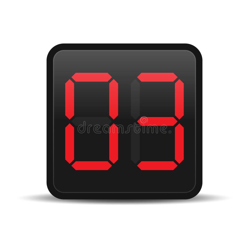 Digital Countdown Display with Red Number 3 Stock Vector - Illustration ...