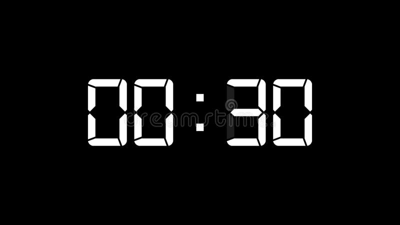 Digital Countdown 60 Seconds on Plain Black Background Stock Video ...