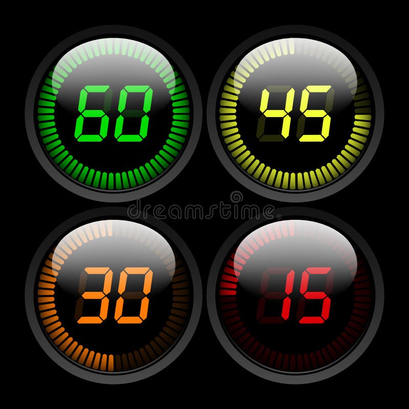 Retro Alarm Clock with Digital Face. Stock Vector - Illustration of ...