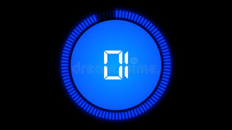 Digital Countdown Timer Count, Number One Stock Illustration ...