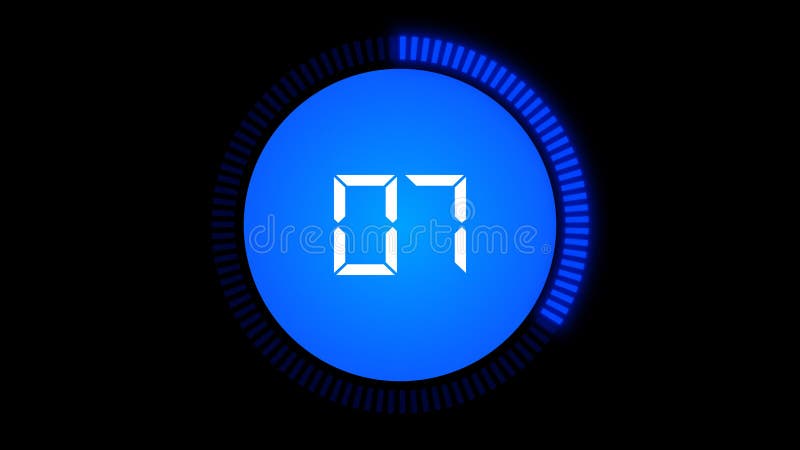 Digital Countdown Timer Count, Number Seven Stock Illustration ...