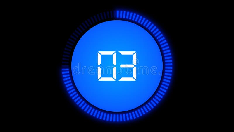 Digital Countdown Timer Count, Number Three Stock Illustration ...