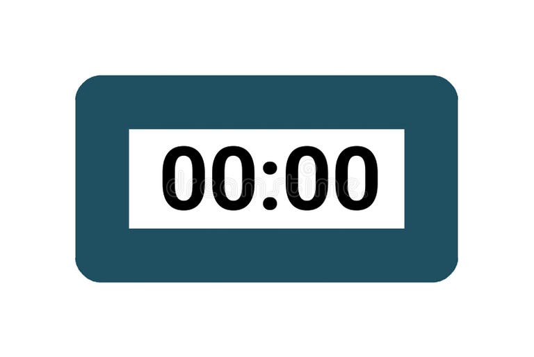 Digital Countdown Timer Display Showing Midnight or Start Time with Minimalist Design Stock ...