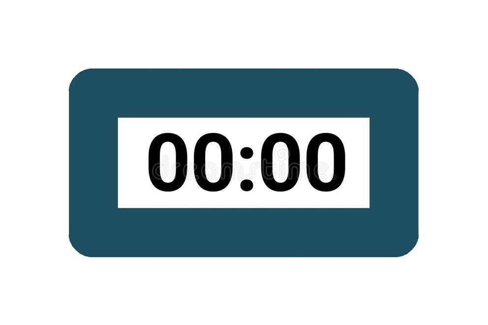 Digital Countdown Timer Display Showing Midnight or Start Time with ...