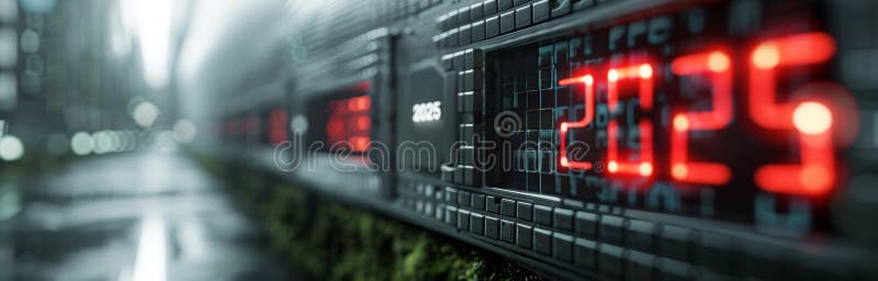 Digital Countdown Timer Displaying 20025 in Urban Setting at Night ...