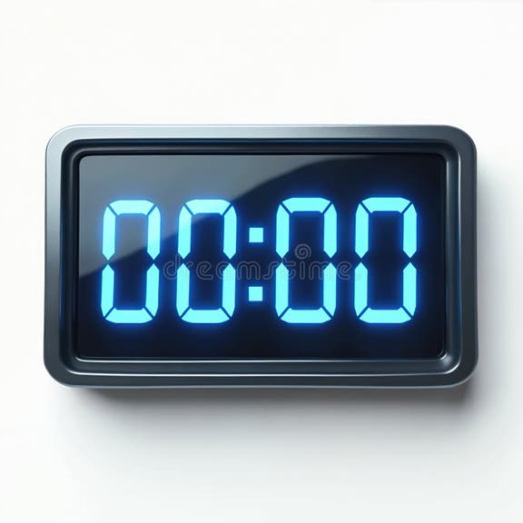 Digital Countdown Timer Displays Zero Hours, Zero Minutes. Electronic ...