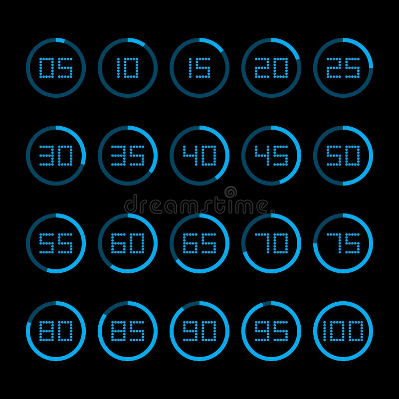 Digital Countdown Timer with Five Minutes Interval. Stock Vector ... Digital Countdown Timer with Five Minutes Interval. Stock Vector ...
