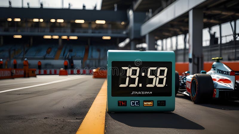 A Digital Countdown Timer in the Pit Area Stock Illustration ...