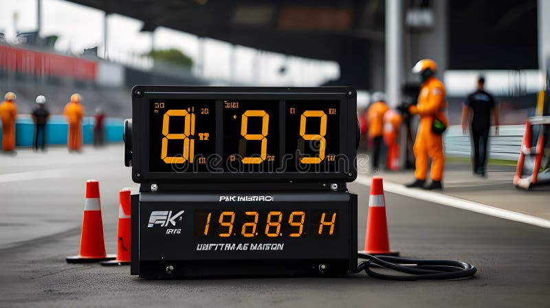 A Digital Countdown Timer in the Pit Area Stock Illustration ...