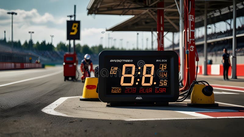 A Digital Countdown Timer in the Pit Area Stock Illustration ...