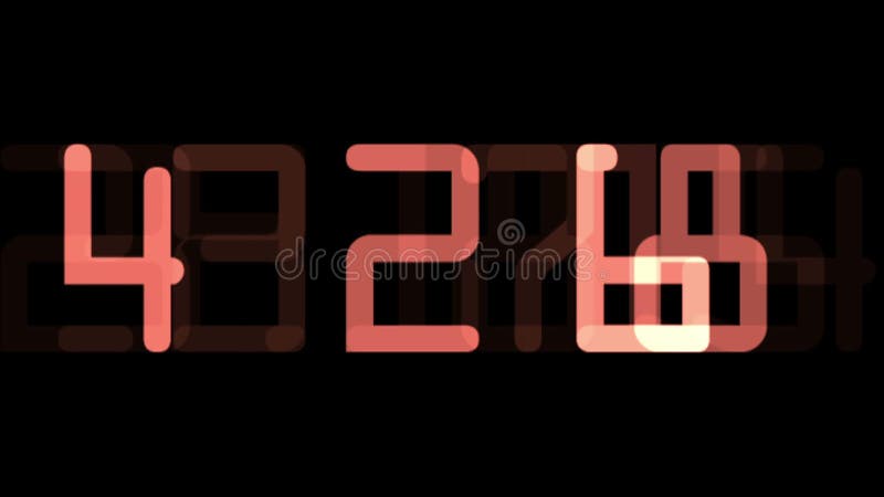 Digital Countdown Timer Number Ten To Zero Second with Circular Two Tones of Neon Color Light on ...