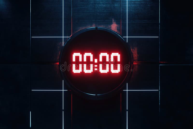 Countdown Timer at Zero Marking the End of an Event or Activity in a ...