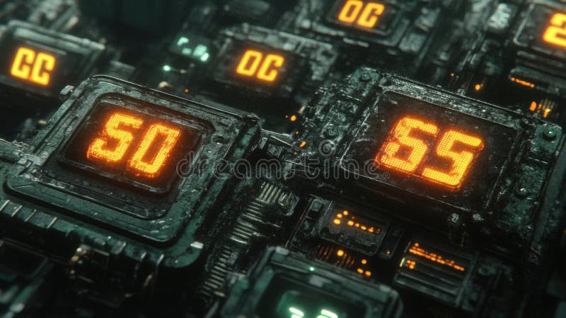 Digital Counter, Futuristic Interface Stock Image - Image of digits ...