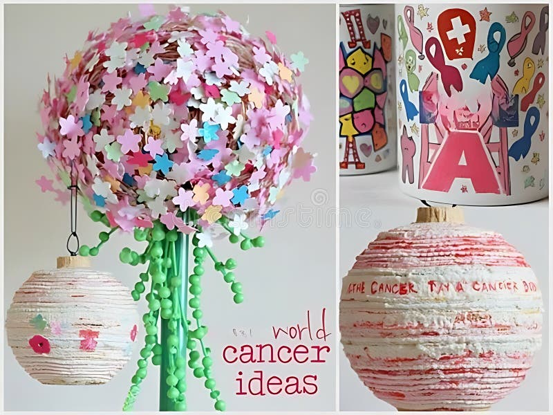 Digital Craft Ideas for World Cancer Day Stock Illustration ...