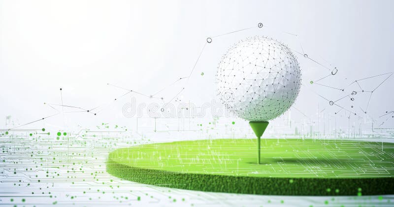 A Digital Creation that Portrays a Golf Ball on a Tee, Surrounded by ...