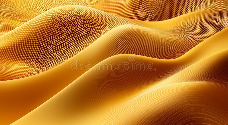Golden Wavy Mesh Textured Abstract Design for Digital Applications ...