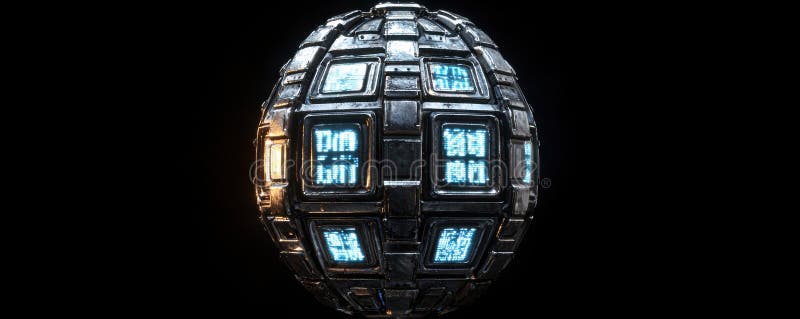Futuristic Metallic Device with Glowing Details in a High-tech ...