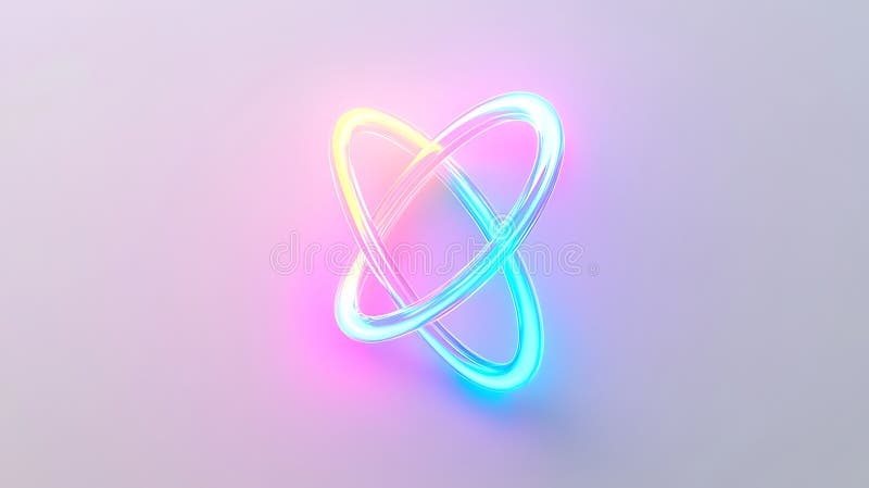 Digital Creative Sketch of Atom with Orbiting Subatomic Particles with ...